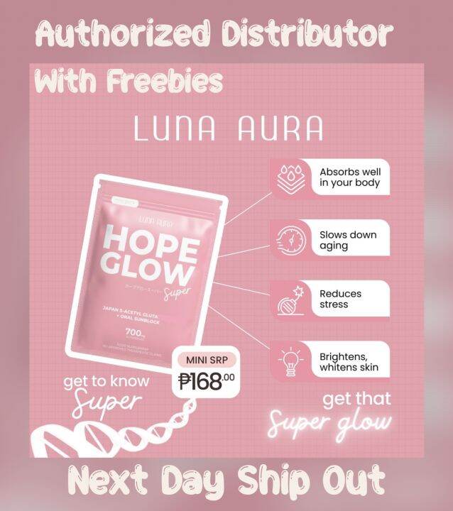 LUNA AURA Hope Glow Super Mini with Glutathione, Collagen and Oral ...