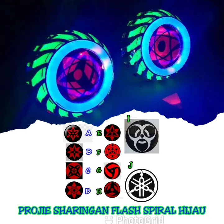 PROJIE SHARINGAN LED FLASH SPIRAL HIJAU 3,5 INCHI NARUTOO GREEN ...