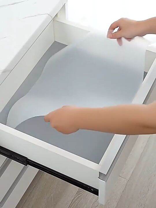 EXTRA THICK Non Slip Drawer Mat Plastic Shelf Liner Cabinet Cuttable ...