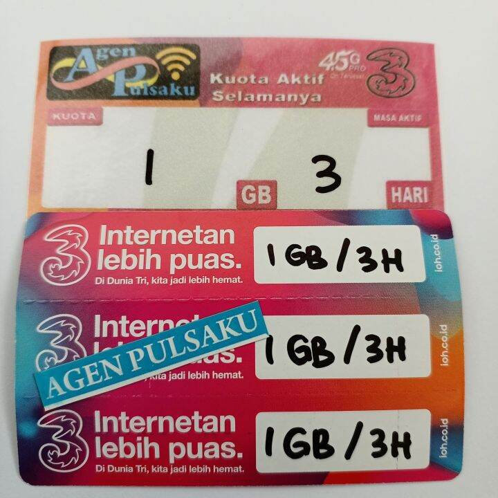 Voucher Three vocer tri happy 1.5 GB masa aktif 1 hari | Lazada Indonesia
