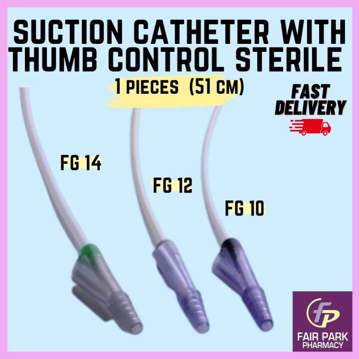 FPpharmacy Foresight Choice SUCTION CATHETER with Thumb Control Sterile 1 pieces (51cm) FG10 ...