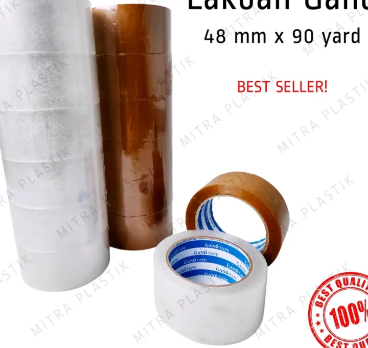 lakban putih dan coklat ukuran 90 yard tebal dan kuat | Lazada Indonesia