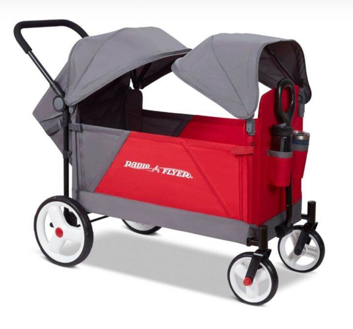 Radio Flyer Push/Pull Convertible Stroller Canopy Wagon with reclining ...