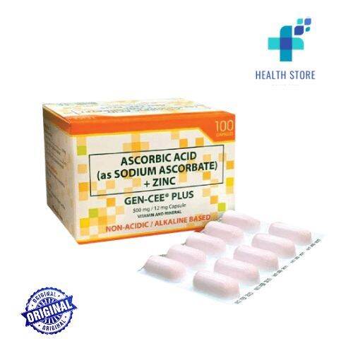 Gen-cee Plus - Vit C with Zinc (500mg / 100 Capsules) | Lazada PH