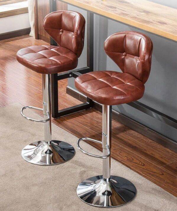 2 Pcs Bar Stool Dining Chair Lifestyle Men Air Lift Adjustable High ...