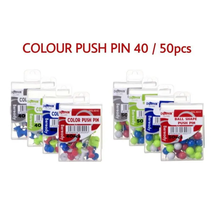 Dolphin Colour 8mm Ball Shape Push Pin / Map Pin / Paku Tekan | Lazada