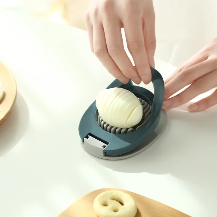 Japanese Kitchen Stainless Steel Fancy Egg Cutter Multi-Function Egg ...