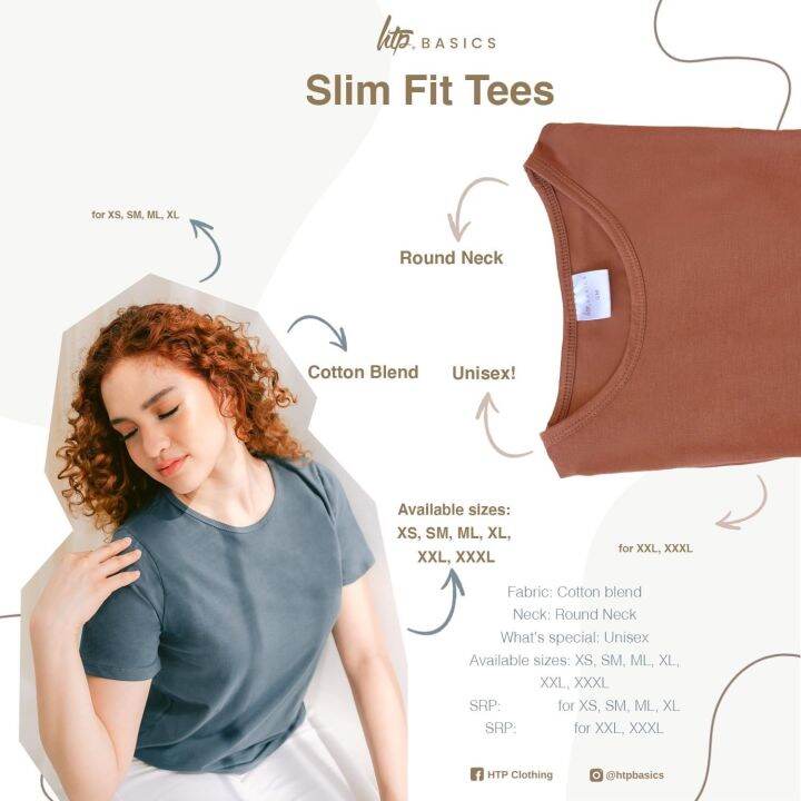 HTP Basics Slim Fit Tees (Unisex) | Lazada PH