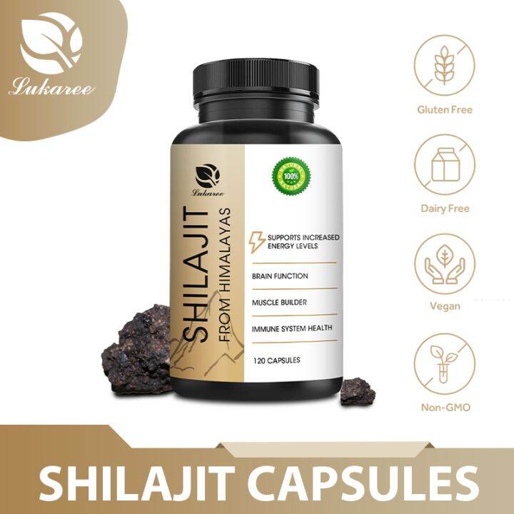 Shilajit Pure Himalayan Organic Capsules 400mg Natural Shilajit Resin ...