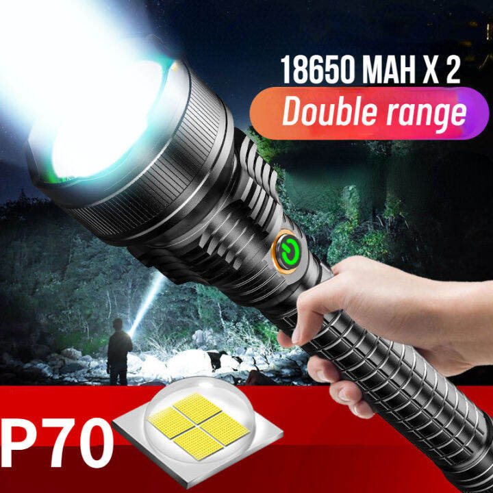 P70 LED flashlight waterproof original bright torch light Powerful ...
