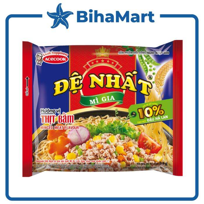 [SET 5 GÓI] - ACECOOK - Mì Đệ Nhất thịt bằm (82g/gói) - Mì ăn liền Đệ ...