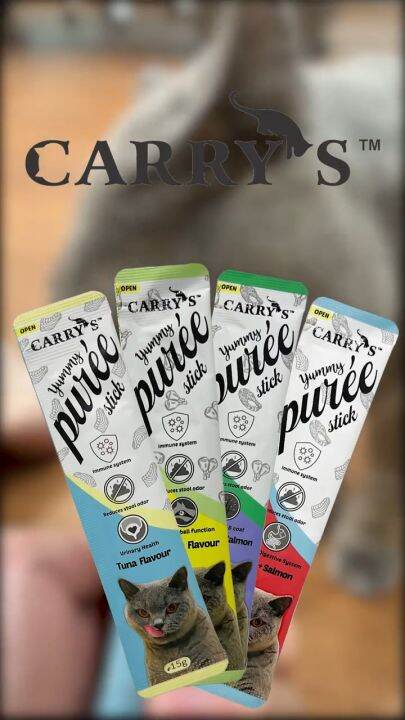 Carry’s Yummy Puree Stick / Creamy Cat Treats (15g x 6 Stick) 90G | Lazada