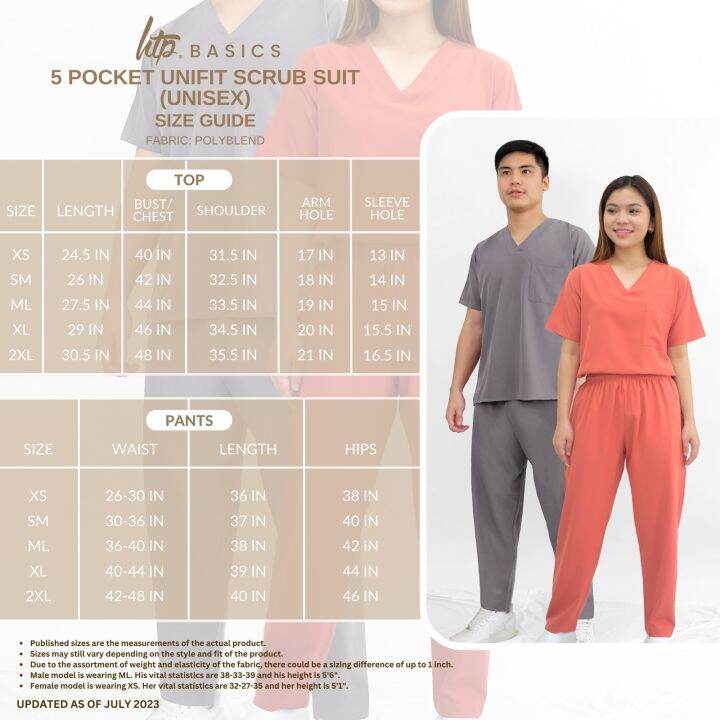 Htp Basics 5 Pocket Unifit Scrubsuits Unisex | Htp Basics Scrubsuits ...