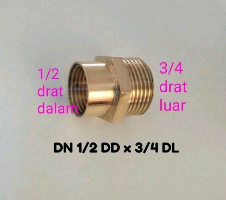 dobel sok drat 1/2 drat dalam x 3/4 drat luar | Lazada Indonesia