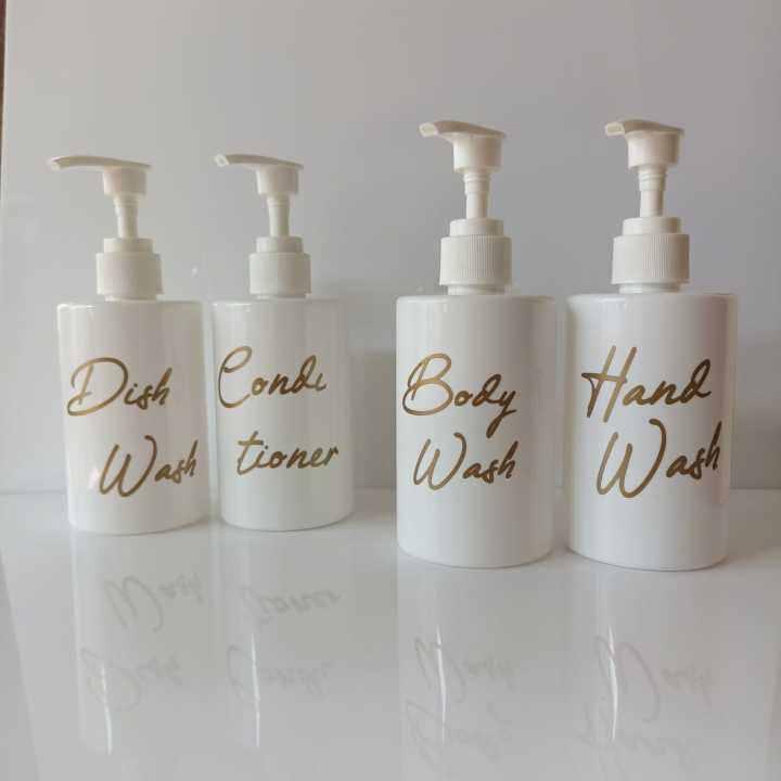 Botol Sabun Cair Pump Varian sticker 250 ml putih Botol mini Aesthtic ...