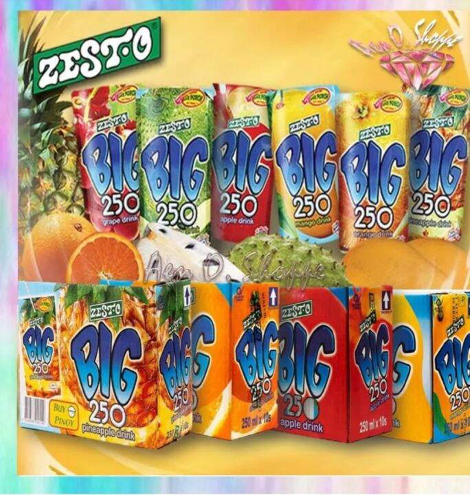 Zest-o BIG 250ml Box APPLE/ORANGE/PINEAPPLE/GRAPES | Lazada PH