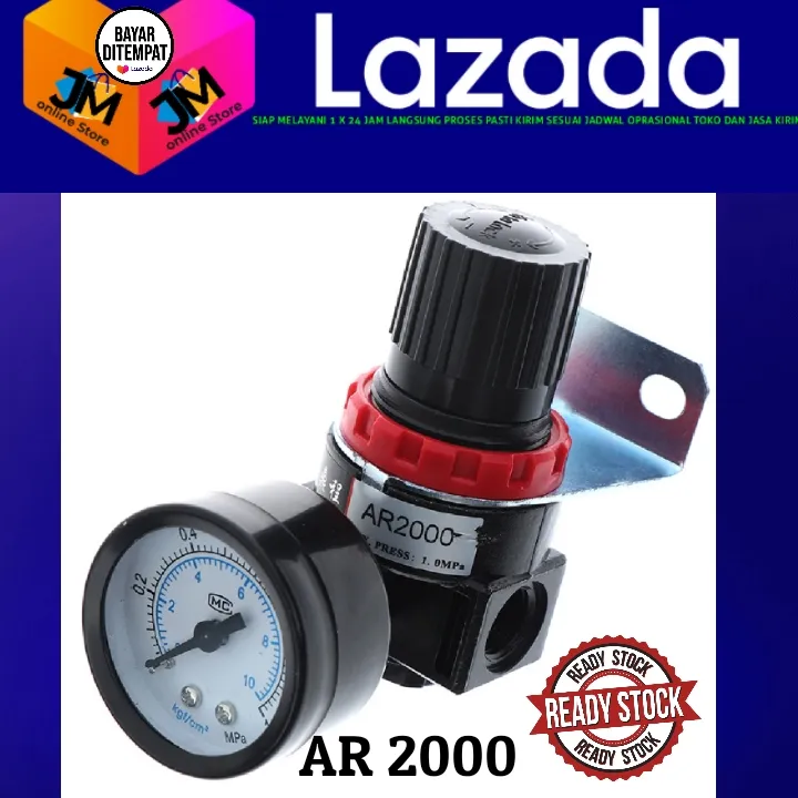 AIR REGULATOR AR2000 + COUPLER SET// manometer kompressor/spray gun ...