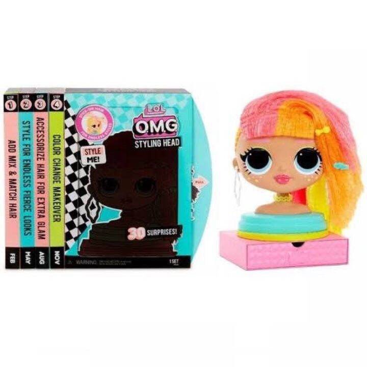 พร้อมส่ง L.O.L. Surprise! O.M.G. Styling Head Neonlicious with Stick-On ...