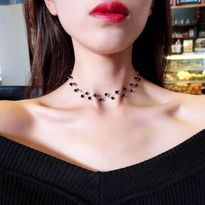 Amefurashi Kalung Choker Manik Manik Black Bead Choker | Lazada Indonesia