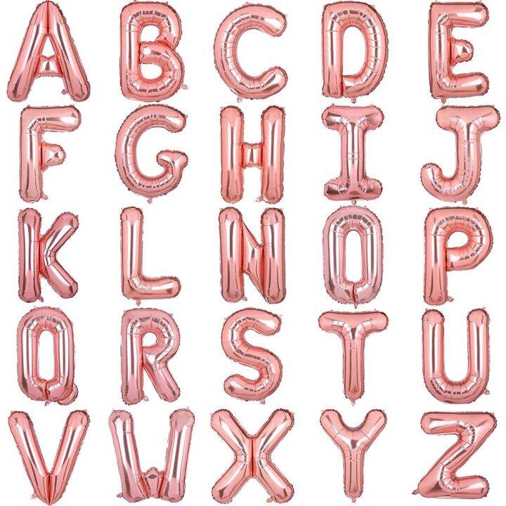 16-inches Rose Gold Letter Balloons A-M Sold per letter Rose Gold ...