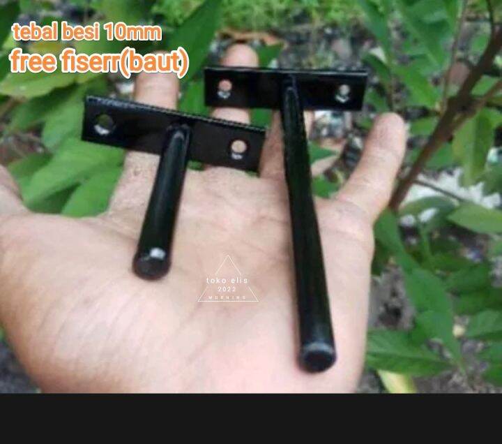 Bracket Ambalan dinding melayang 100% kuat tebal besi 8mm | Lazada ...
