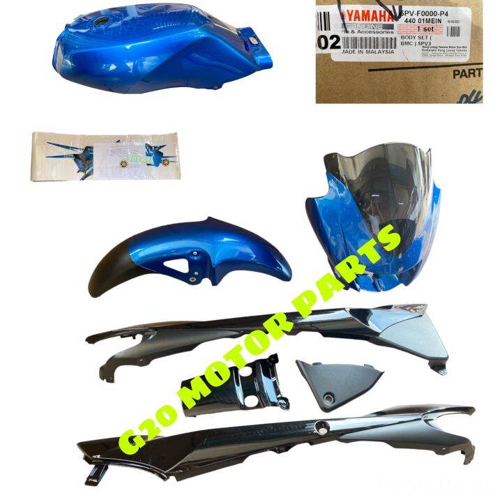 RXZ CATALYZER BODY COVER SET WITH TANK+STICKER BMC BLUE ORIGINAL 100% ...