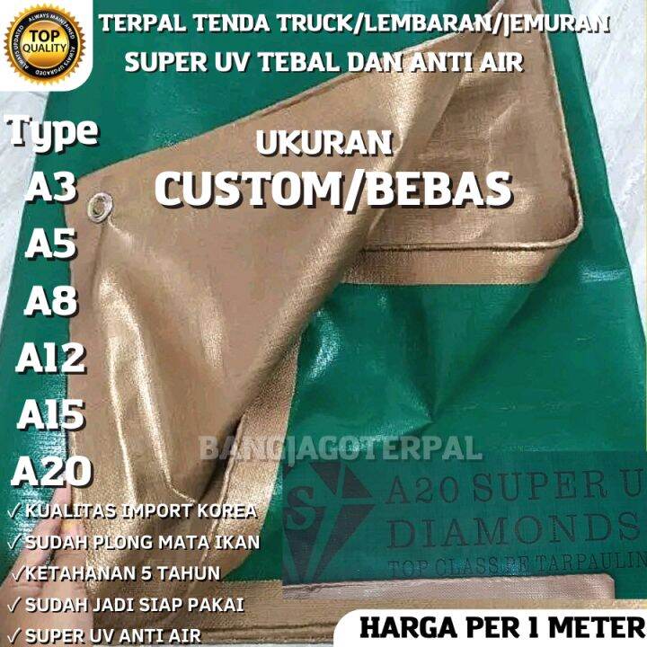 Terpal Plastik A20 Super UV Anti air /Terpal Tenda Tebal Ukuran Selera ...