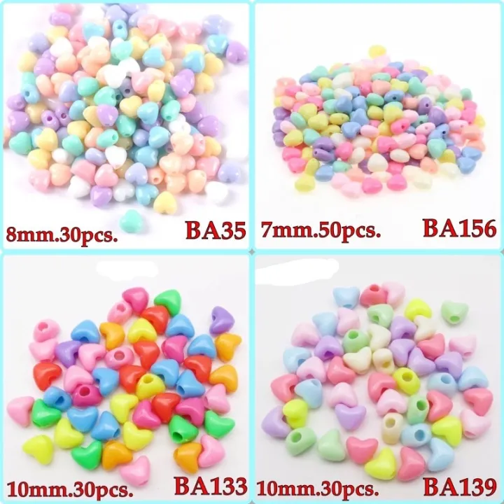 ลูกปัดอะคริลิคหัวใจ 30-50 ชิ้น/เซ็ต BA35,BA133,BA139,BA156 | Lazada.co.th