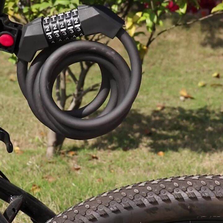 Bike Lock Anti Theft Bicycle Combination Lock Steel Cable Lock Moto ...