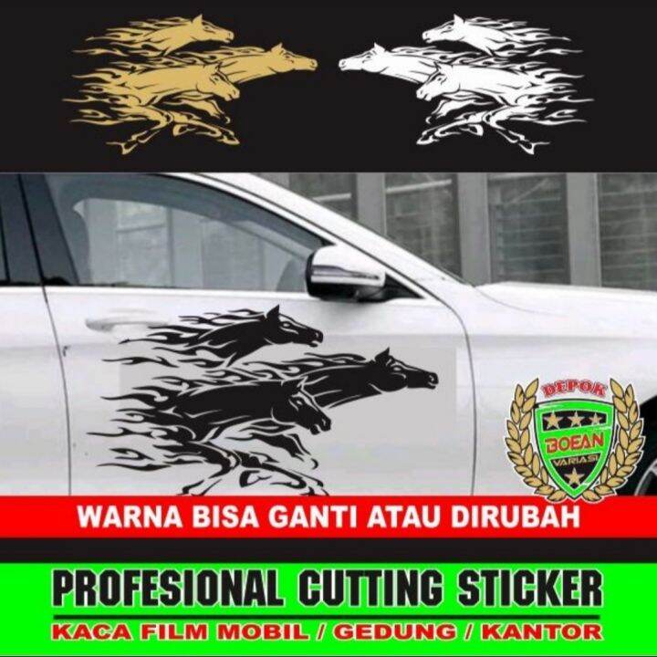 cutting sticker kuda kaca body mobil | Lazada Indonesia