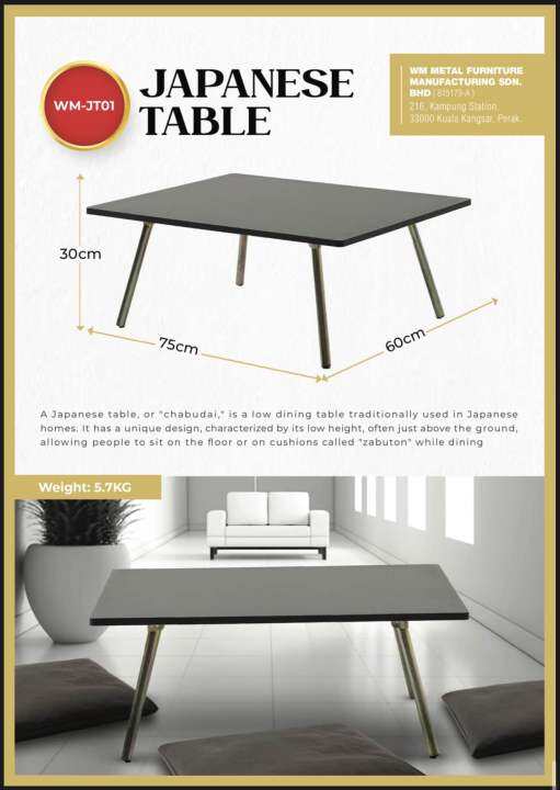 (Ready Stock) WM-JT01 Japanese Table / Meja Baca/ Folding Table/ Jepun ...