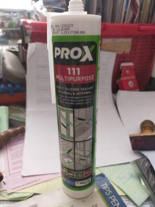 Pro x 111 multipurpose acetic silicone sealant. lem silikon kaca. lem ...