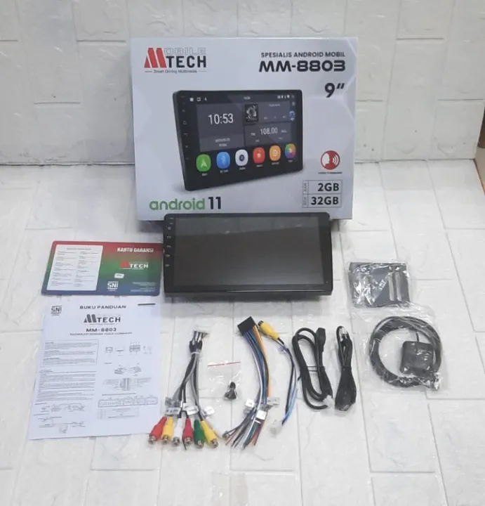 head unit android 9 inch mtech ram 2/32gb carplay voice command ...