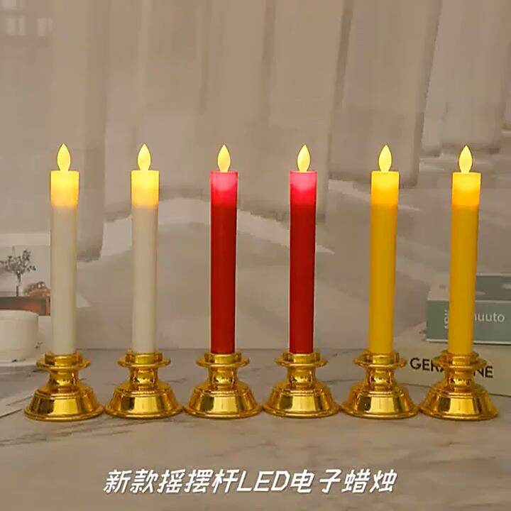 Warmtaste 2PCS LED Electric Candles Light Prayer Candle Lights Wick ...