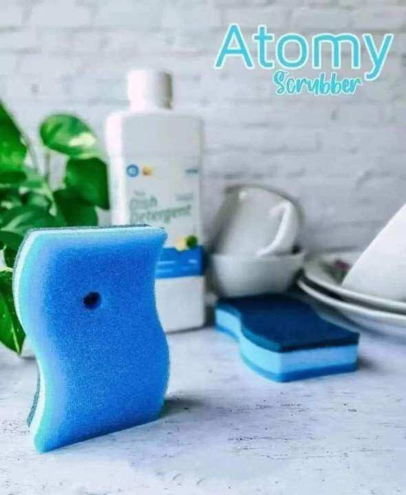 atomy Scrubber Sponge 1pc 三层加厚洗碗抗菌海绵1片装 | Lazada