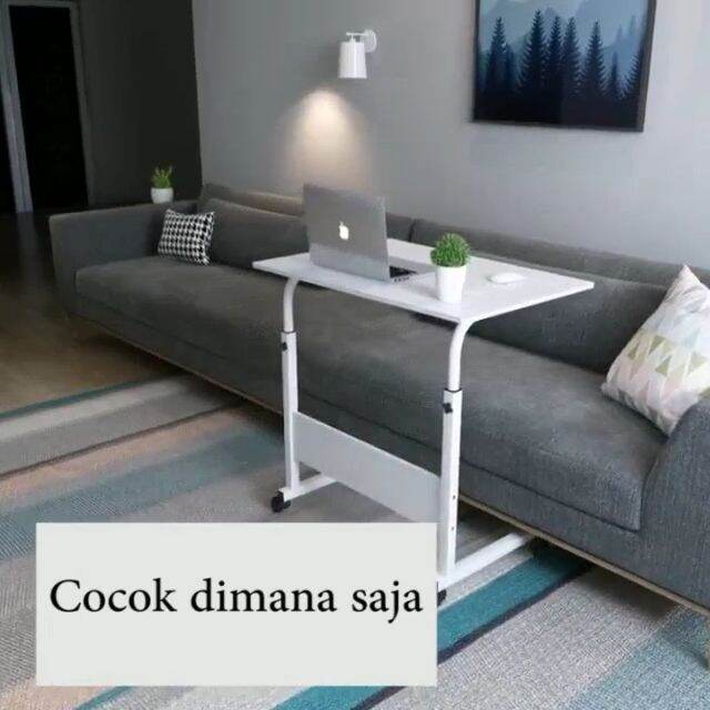 Meja Laptop Lipat meja roda Adjustable Meja Laptop Kerja Belajar ...