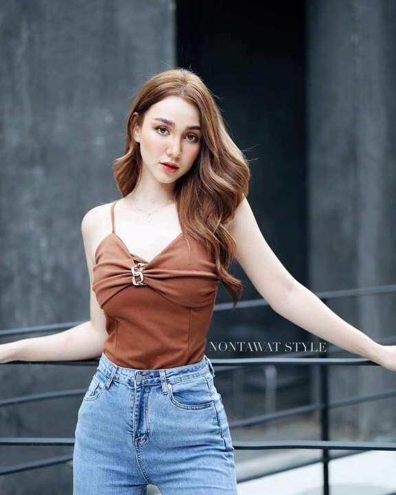 เสื้อ ผ้าเทพ🔥สายเดี่ยว💥จีอกแต่งอะไหล่‼️ NONTAWAT💯 | Lazada.co.th