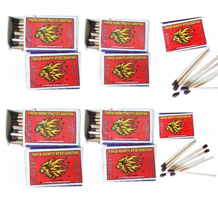 10pcs MANCIS API KESELAMATAN CAP Singa Lion Brand match fire🔥France ...