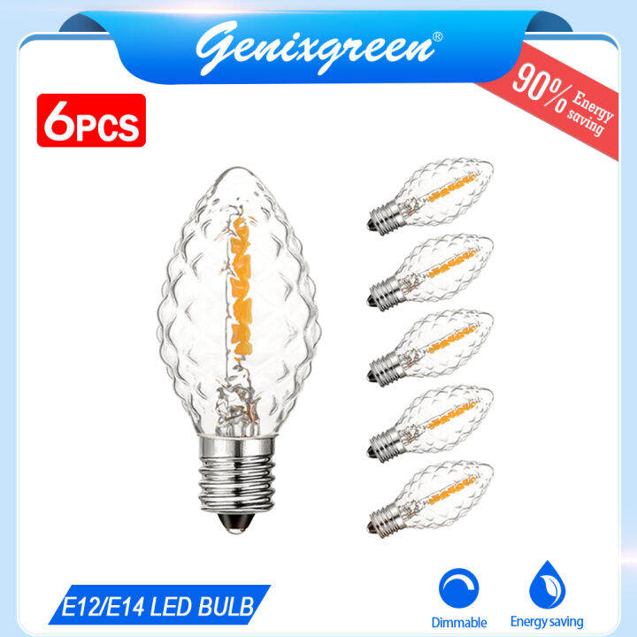 หลอดไฟ Led ไฟประดับคริสต์มาส C7ย้อนยุคหลอดไฟ LED อะไหล่ E14 E12 0.5W เทียบเท่ากับ5W 90% หลอดไฟ ...
