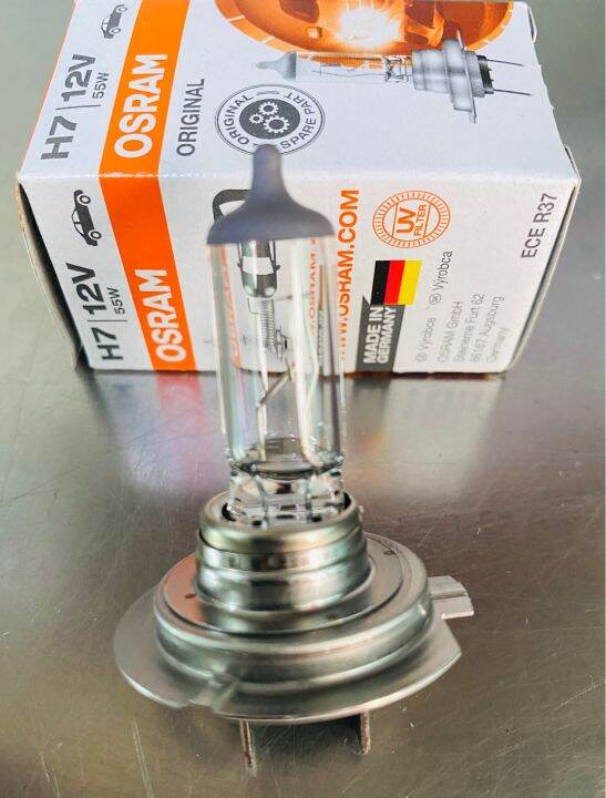 หลอดไฟ H7 12V 55W OSRAM แท้ ราคาจำหน่ายต่อ 1 ดวง MADE IN GERMANY | Lazada.co.th