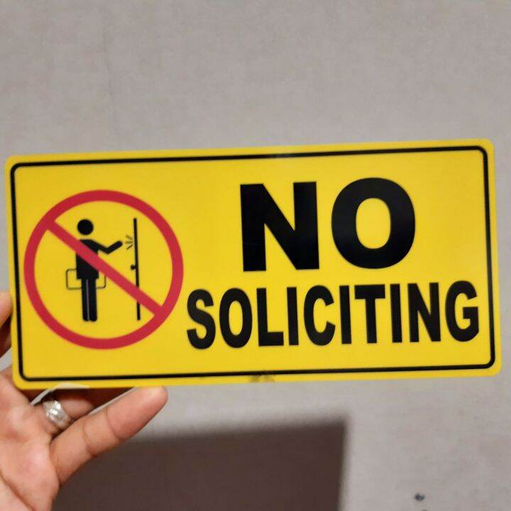 NO SOLICITING SIGNAGE PVC TYPE WATERPROOF AND NON-FADING | Lazada PH