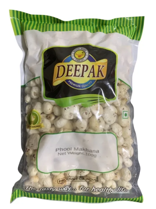 Deepak Brand PHOOL MAKHANA {Fox Nuts/Lotus seeds} 100g Made in India ...