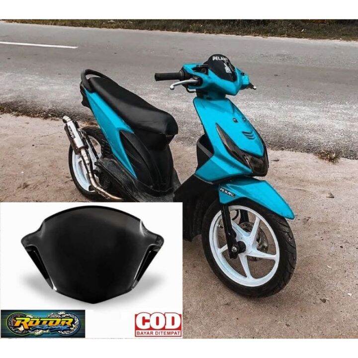 Visor variasi beat karbu beat lama bahan full akrilik hitam kilap plus ...