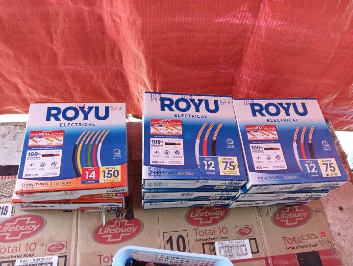 ROYU STRANDED WIRE. THHN/THWN 2. GAUGE #12, GAUGE #14. 10 Meters per ...