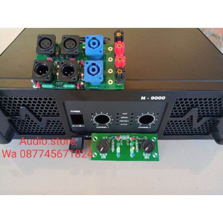 Bok power amplifier N9000 lengkap panel depan belakang Box power amplifier N9000 2ch model buil ...