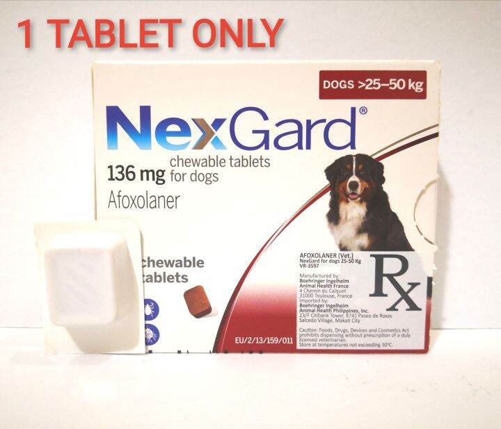 JM8 (1 TABLET ONLY) NEXGARD for Dogs Chewable Tablet Anti-Tick and ...