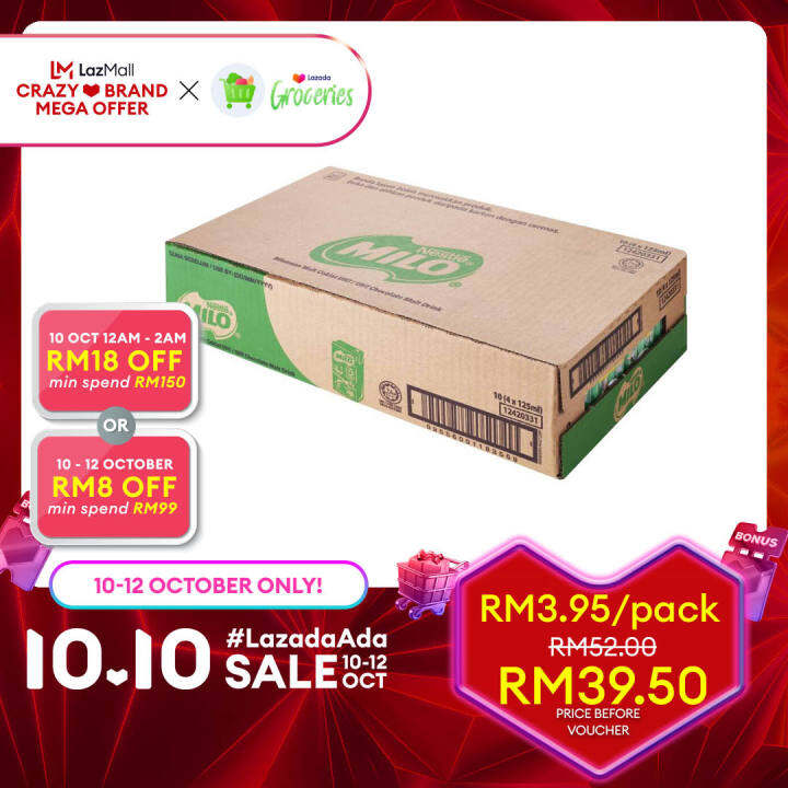 [CARTON] NESTLE MILO Activ-Go RTD 10x(4 x125ml) | Lazada