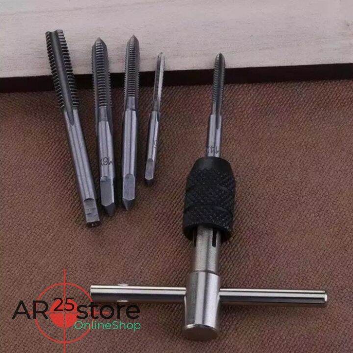 Set 5 hand tap alat pembuat ulir Drat M3-M8+gagang pemutar | Lazada Indonesia