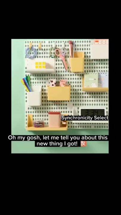 SYNBOARD Pegboard No Drilling Install Wall Storage Display Shelf Desk ...