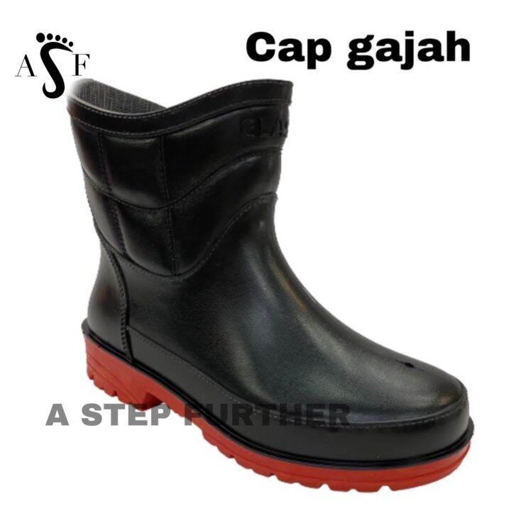 Original Cap Gajah 8 inch Mid-cut Rubber Rain-boot / Boot Getah /kasut ...